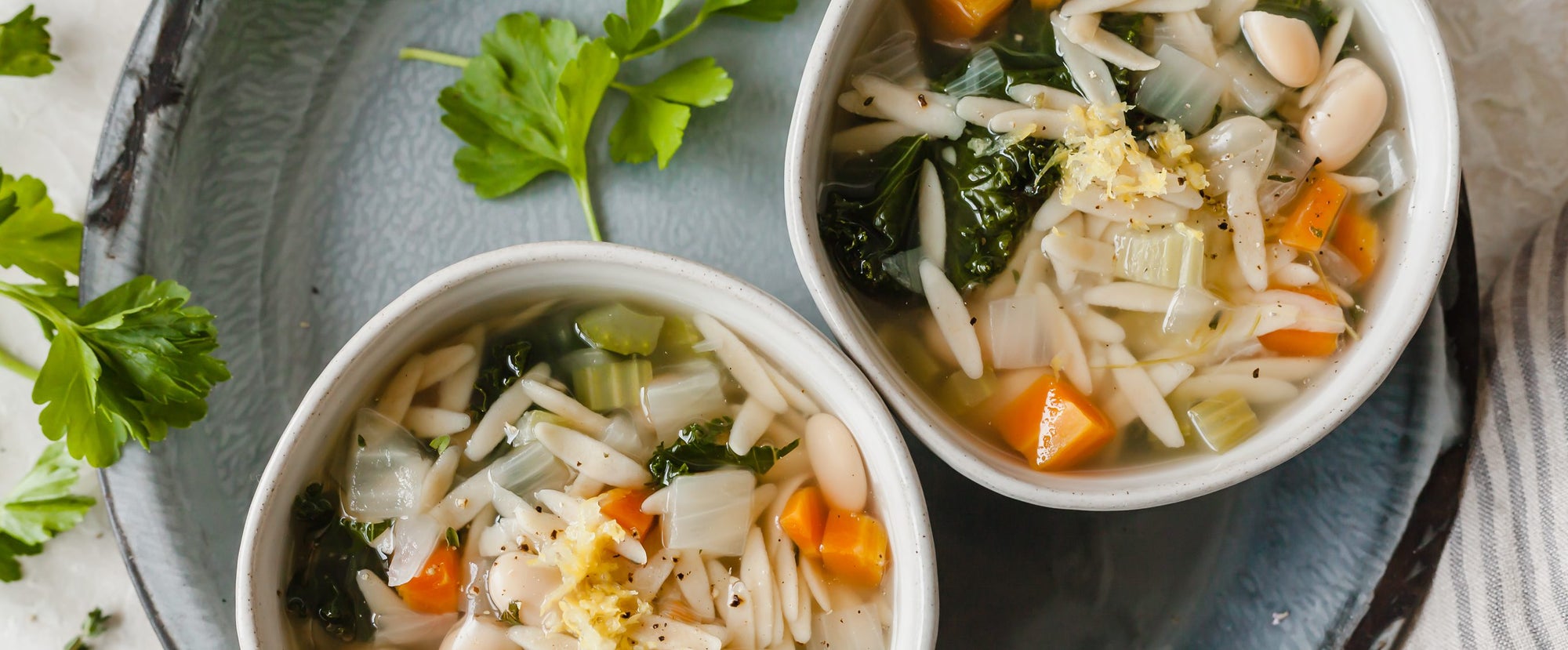 Cannellini Bean, Kale, and Orzo Soup - Forks Over Knives
