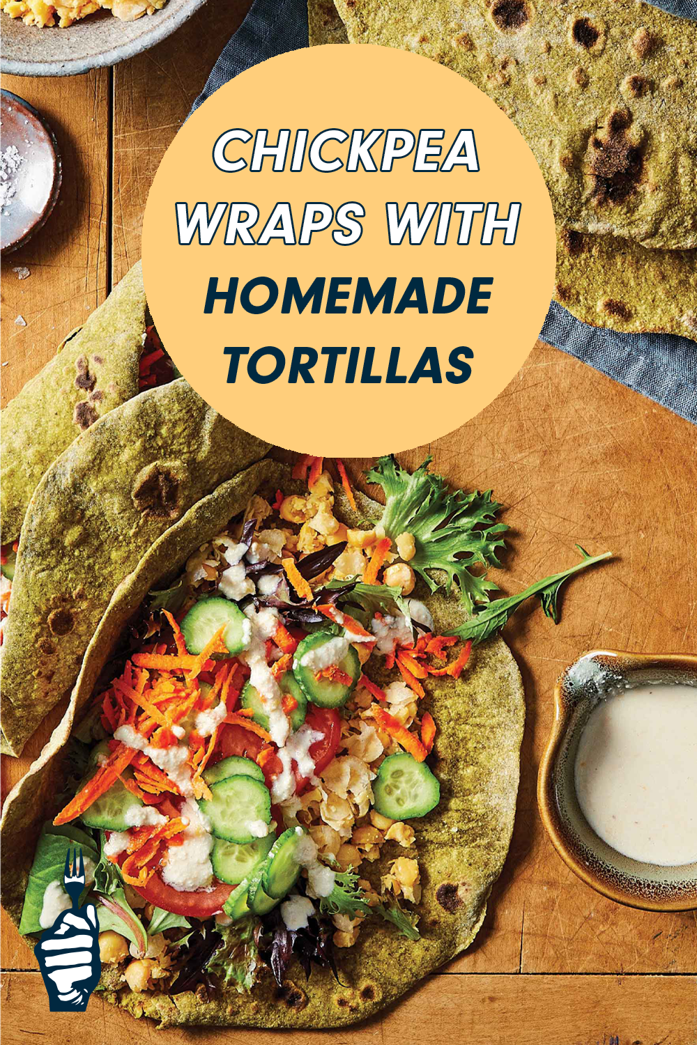 Chickpea Wraps with Homemade Spinach Tortillas Recipe - Forks Over Knives