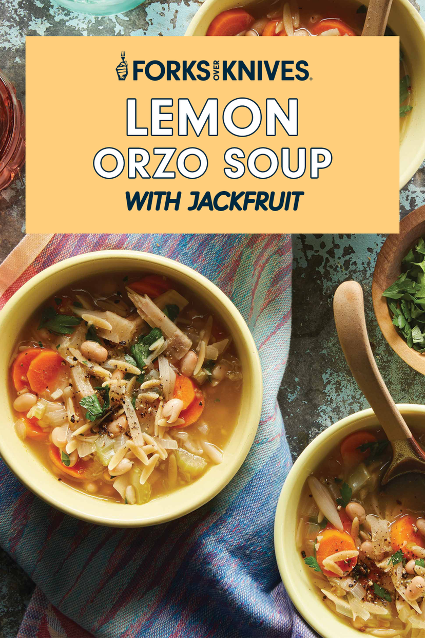 Lemon Orzo Soup with Jackfruit Recipe - Forks Over Knives