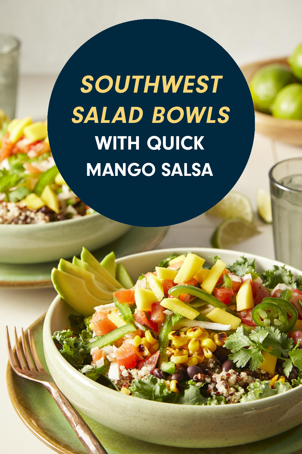 Southwest Salad Bowls with Quick Mango Salsa Recipe - Forks Over Knives