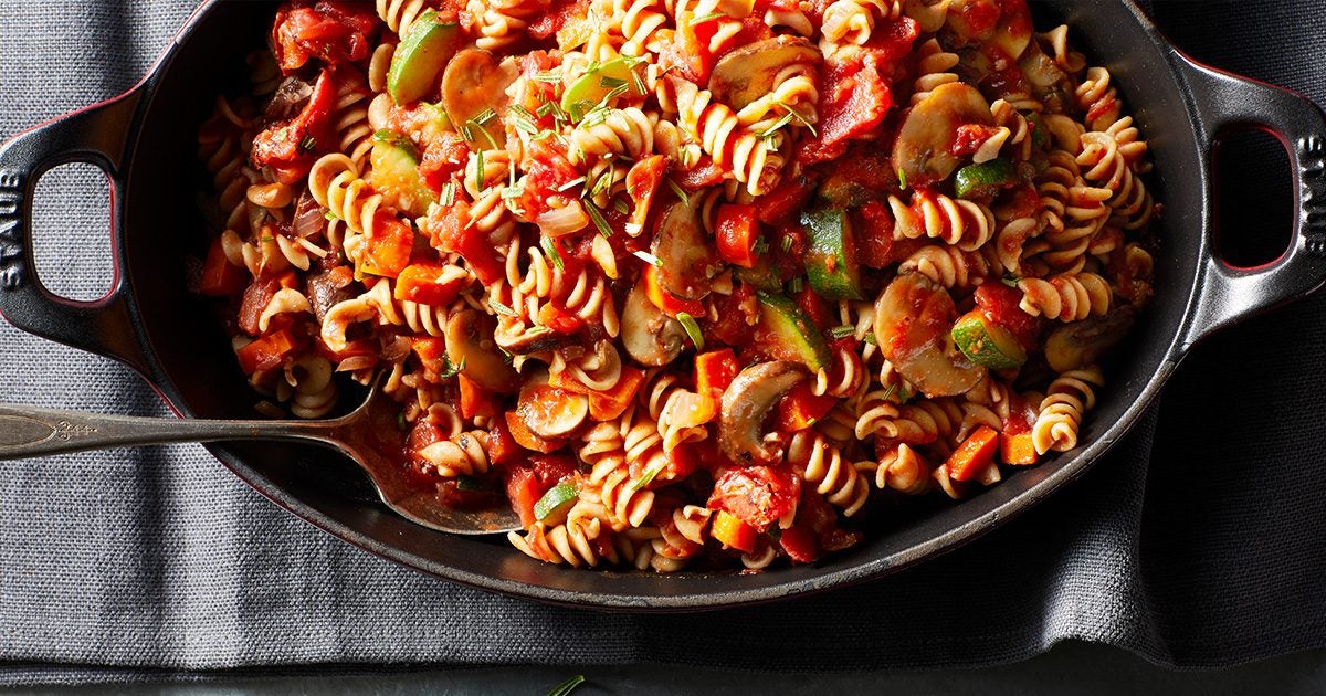 Vegetable Cacciatore with Rotini - Forks Over Knives